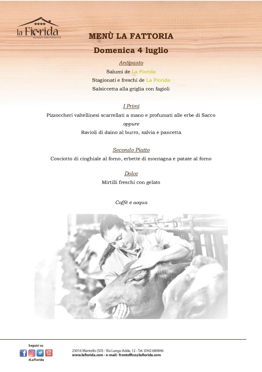 menù la fattoria 4 luglio - La Fiorida menù la fattoria 4 luglio - La Fiorida